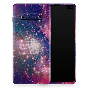 DesignSkinz Vibrant Sparkly Pink Space Protective Vinyl Decal Wrap Skin Cover Compatible with The Samsung Galaxy S20 (Screen Trim & Back Glass Skin)