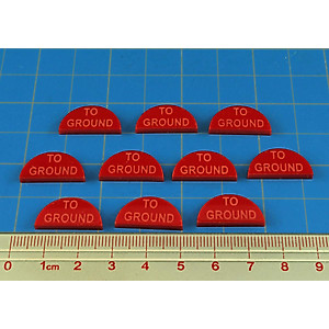 LITKO to Ground Command Token Set | Gaming Aid Pieces | Compatible with Flames of War, Bolt Action, Axis & Allies | WH40K | Napoleonic | Ancients | 10 Pack (Red)