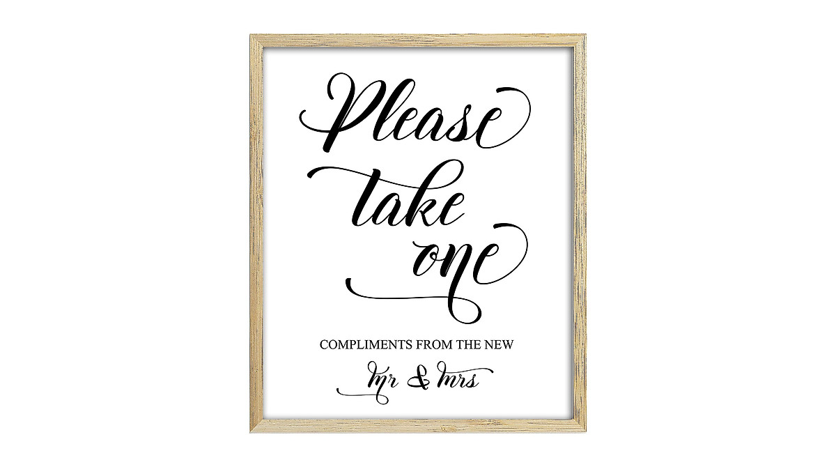 Please Take One Wedding Sign | Elegant Party Decor by Darling Souvenir