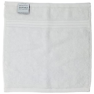 Marquis Mills Set of 24-14" x 14" White Washcloths Embrace Collection Luxurious Super Soft Supima Cotton