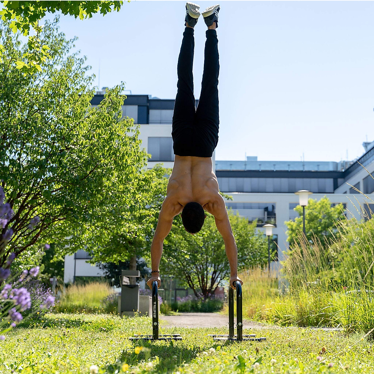PULLUP & DIP Fitness Parallettes, Medium Parallette Bars For Calisthenics, Crossfit & Gymnastics, Handstand Bars With Extra Wide Handle & No Wobbling
