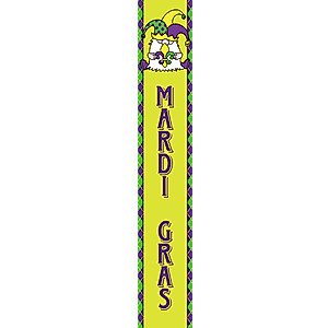 ZDX 2 PCS Mardi Gras Carnival Decor Banner Circus Carnival Baby Shower Carnival Birthday Party Porch Sign Hanging Flag for Home Front Door Yard Decoration Door Banner Sign (71' x 12'in)