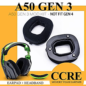 A50 GEN 3 Mod Kit Velour Ear Pads Replacement for Astro A50 GEN 3 Headset - Notice: EARPADS Need to BE Removed When Using The Headphone Base (Not Compatible with A50 Gen 4)