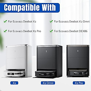 16PCS Replacement Parts HEPA Filter Dust Bag for Ecovacs Deebot X2, X2 Omni, X2pro, DEX86 Vacuum Cleaner Spare Parts, 4 Side Brush, 4 Hepa Filters, 4 Mop Pads, 4 Dust Bags