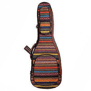 MUSIC FIRST Original Design 0.6" (15mm) Thick Padded Country Style Baritone Ukulele Case, Ukulele Bag (30"~31")