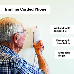 Landline Phones for Home - Telephones for Hearing Impaired - Corded Phone for Seniors - Retro Phone - Improved Version of The 1965 Landline Phone - Analog Phone - Big Button, iSoHo Phones (White)