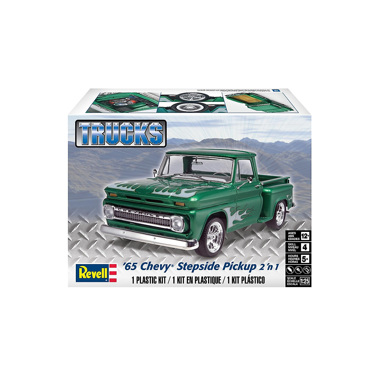 Revell 85-7210 '65 Chevy Stepside Pickup 2'N1 1:25 Scale 148-Piece Skill Level 4 Model Building Kit