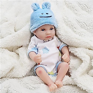 HUARUI WIG Realistic Baby Dolls, 11 Inch Lifelike Reborn Silicone Soft Vinyl Baby Dolls with Themed Clothes and Accessories, Real Life Newborn Baby Doll Gift Set Suitable for Children Age 3+.