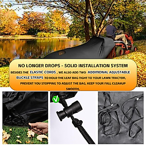 Soikier 1680D Anti-Tear Lawn Tractor Leaf Bag, Waterproof Leaf Bag for Riding Lawn Mower with Side Zipper and Mesh for No Dust Blow Back, Fast & Easy Leaf Collection (54 Cu. Ft, 96"×56")