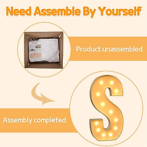 imprsv 4FT Marquee Light Up Letters S, Large Light Up Letters for Baby Shower Anniversary Weeding Room Decor, Big Letters for Party Decoration, Letters with Lights, Foam Letters, Kids' Mosaic Kits