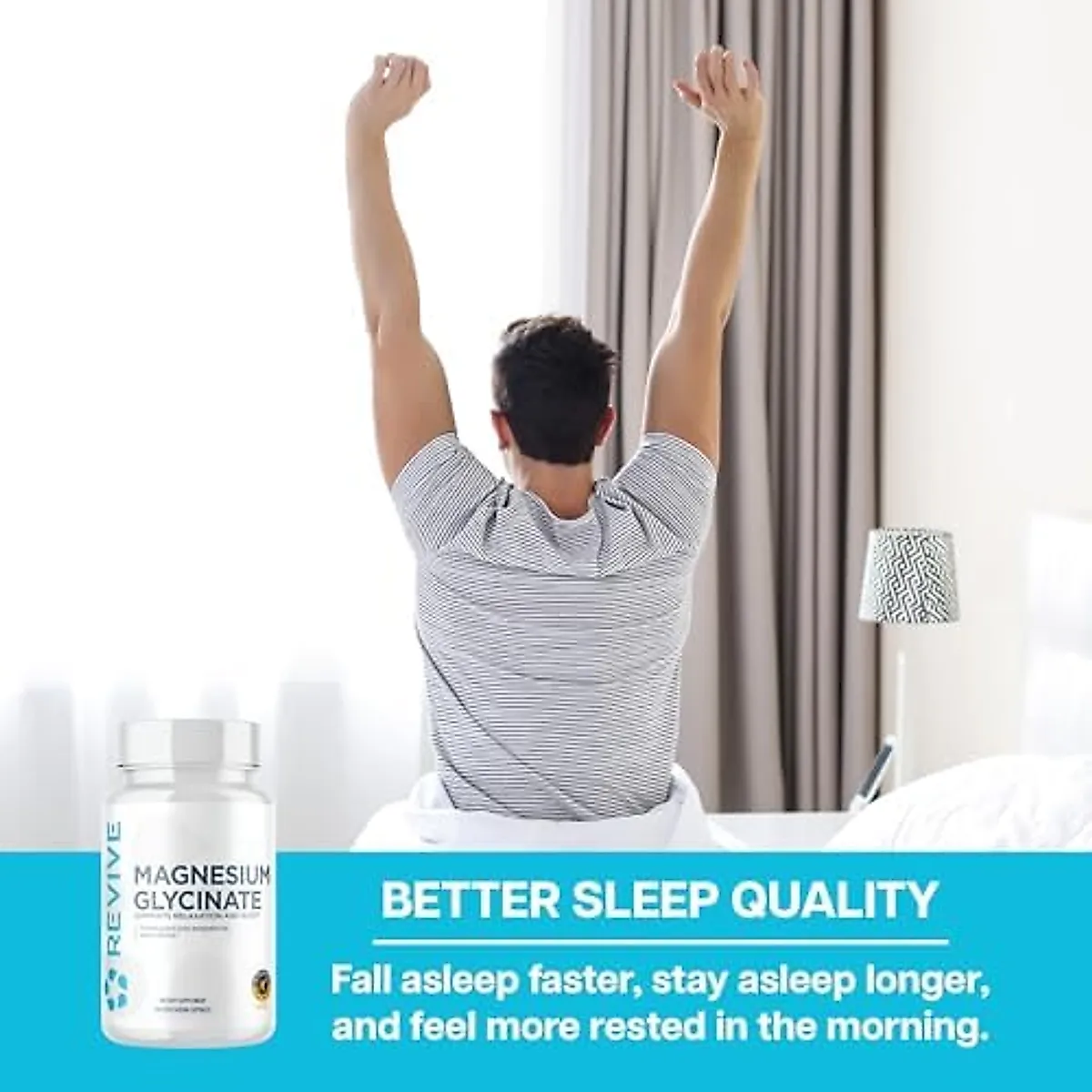 Revive MD Pure Magnesium Glycinate Capsules 200mg High Absorption Supplement for Relaxation & Stress Relief - Organic Memory & Sleep Support Pills for Strong Bones, Normal Nerve & Muscle Function