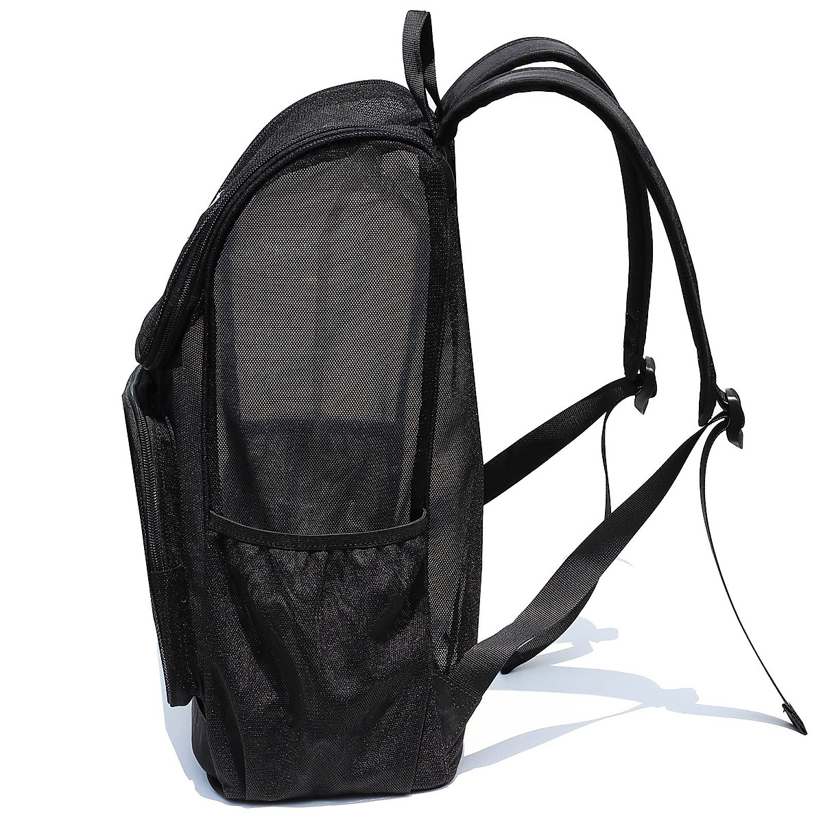 ESVAN Original Print Mesh Backpack Clear Bag See through Pack for School Beach Gym Multi-Purpose Women Men (G)