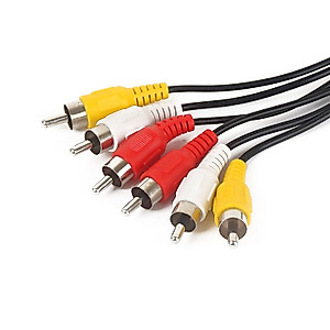 Audio Video Cable,Composite 50 ft Cord RCA to RCA M/Mx3,AV Cable for TV,DVD,VCD etd.