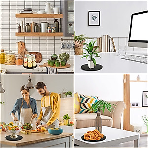 4PCS Lazy Susan Organizer 9 Inch Lazy Susan Plastic Kitchen Organization Turntable Organizer Black Lazy Susan Turntable for Cabinet, Cake,Countertop, Painting, TV, Display (50-lb Load Capacity)