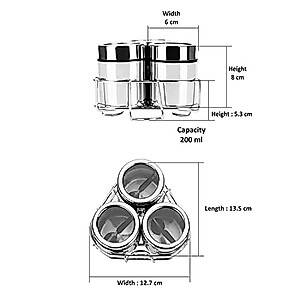 Zindwear ; Shop Your Style Stainless Steel Spices and Dry Fruit & Food Storage Round Containers With Stand and Spoons