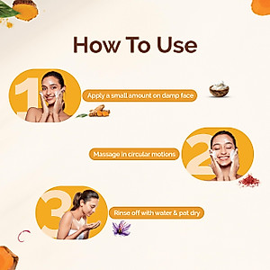 Mamaearth Ubtan De Tan Face Wash | Helps Reduce Tanning & Sun Damage | Gently Cleanses Dirt & Excess Oil | Enriched with Turmeric & Saffron | 3.38 Fl Oz (100ml)