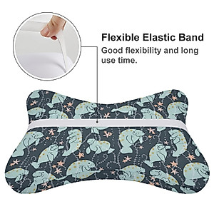 JZDACH Car Neck Pillow Memory Foam Head Rest Support Cushion Compatible with Manatee Animals for Travel Car Seat, Boys Gaming Office Chair,Travel Portable Pillow