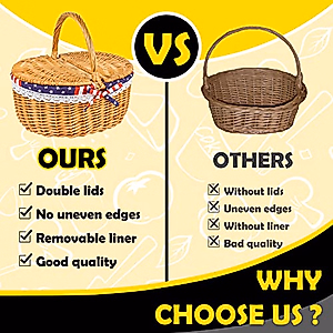 Wickerz Wicker Picnic Basket with Blanket - Luxurious Picnic Basket for 2 Or 4 Person with 78 x 58 inches Matt and 4 Napkins - Upgrade Your Outdoor Dining Experience with Picnic Baskets for Couples