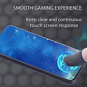 LUTER 8Pcs Finger Sleeve Anti Sweat & Slippery Mobile Gaming Finger Sleeve Silver Fiber High Sensitivity Breathable Finger Gloves for Game Competition