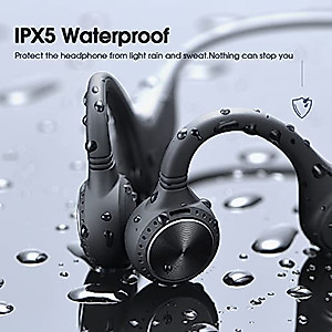 Bluetooth Bone Conduction Sport Headphones, Open-Ear Wireless Running Headphones w/Stereo Sound,Bluetooth 5.0 Earbuds Hearing Protection Earphone w/IPX5 Waterproof/9Hrs Playtime/ Microphone for Call