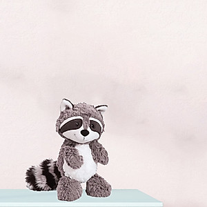 FOCUSNORM Racoon Plush Animal, 9.84 Inch Cute Raccoon Stuffed Animal Racoon Plush, Super Adorable Stuffed Racoon for Kids Adults Gifts (Grey)