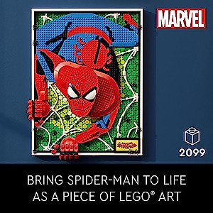 LEGO Art The Amazing Spider-Man 31209 Build & Display Home Decor Wall Art Kit, Nostalgic Super Hero Gift for Adults or Back to School Gift for Teen Spider-Man Fans