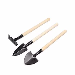 calary Mini Garden Tool Set 3 Pcs Hand Planting Tools Small Shovel/Rake/Spade Succulent Soil Tools for Gardening Life