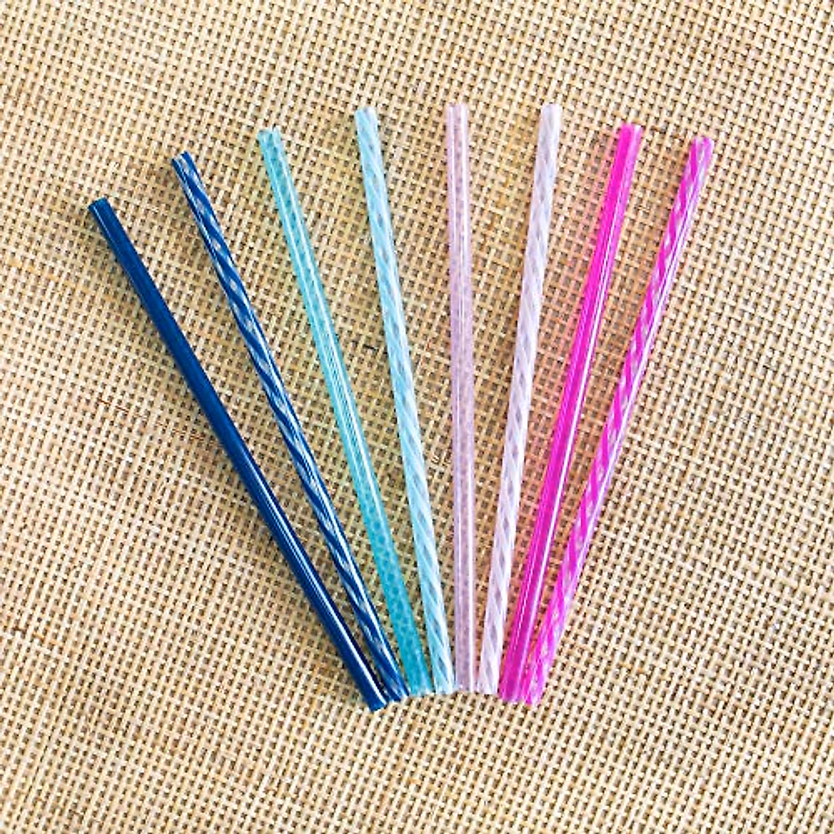 Ello Impact Reusable Hard Plastic Straws with Cleaning Brush, 8 Piece, Rosewater