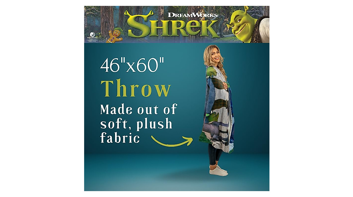 Official Shrek Throw Blanket - Super Soft & Cozy Micro Raschel