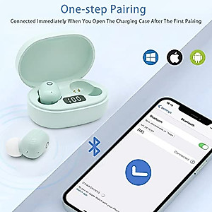 Wireless Earbuds Bluetooth 5.3 Headphones with Wireless Charging Case Touch Control Wireless Noise Cancelling Earbuds IPX5 Waterproof Stereo Headphones, Wireless Earbuds for iPhone/Android/iOS (Green)