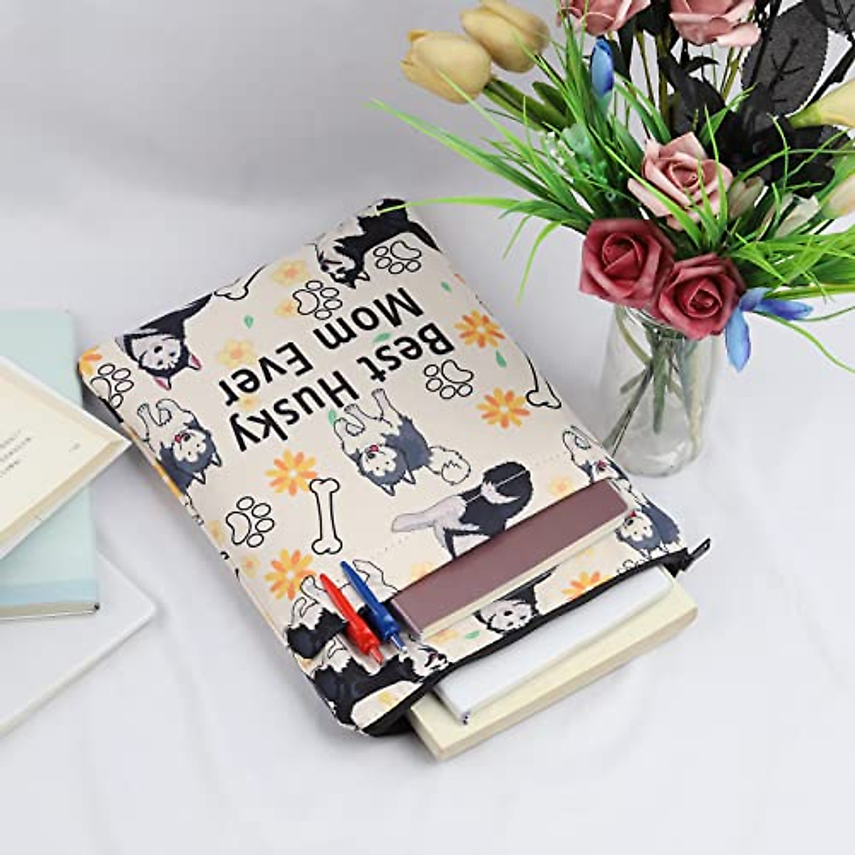 Husky Book Sleeve Husky Mom Gift Husky Dog Book Protector Best Husky Mom Ever Book Cover Husky Owner Gift