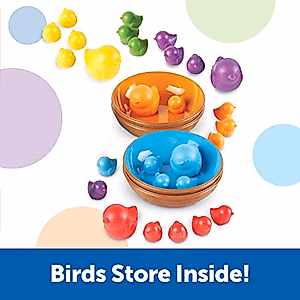 Learning Resources Birds in a Nest Sorting Set, Fine Motor Set, Color Sorting Set for Toddlers, 36 Pieces, Ages 3+