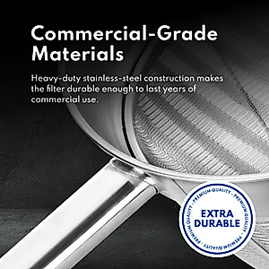 New Star Foodservice 537423 Stainless Steel Reinforced Bouillon Strainer, 8-Inch