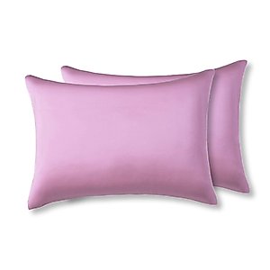 Victivic 100% Silk Pillow Cases 2 Pack, Mulberry Silk Pillowcase for Hair and Skin with Hidden Zipper, Soft Breathable Smooth Cooling Silk Pillowcase for Sleeping Women (Purple, Standard)