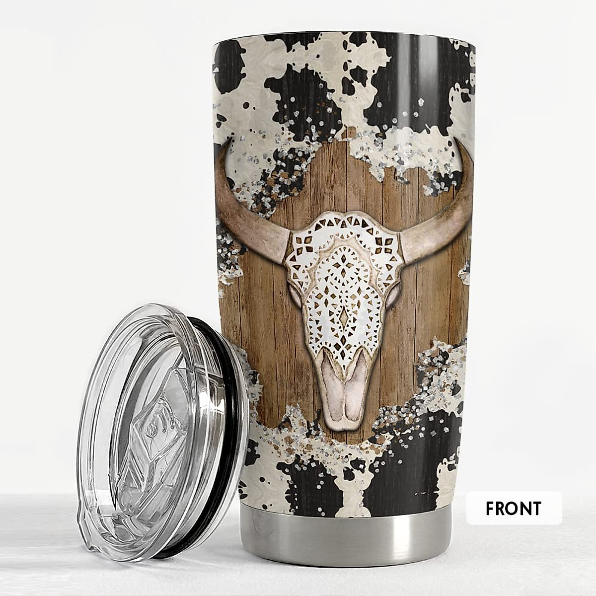 SANDJEST Cow Tumbler Cowgirl 20oz Tumblers with Lid Gift for Women Girl Daughter Sister Animal Lovers Christmas Birthday