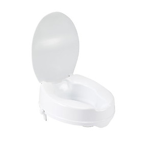 Drive Medical Raised Toilet Seat with Lock and Lid, Standard Seat, 4"