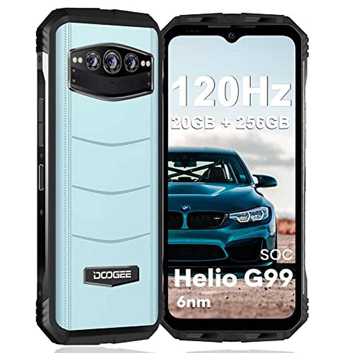 DOOGEE S100 Rugged Smartphone(2023), 20GB+256GB Dual 4G Gaming Rugged Phones Unlocked, 120Hz 6.58" Rugged Cell Phone, 66W Fast Charge, Dual Speakers, Android 12, 108MP Camera, Night Vision, NFC, OTG