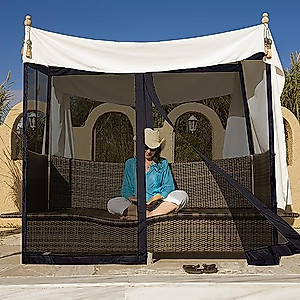 Yescom Universal Replacement Mesh Netting Screen Wall Sidewall Curtain with Zipper for 10x12ft Yard Gazebo Canopy Tent