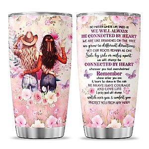 HUBUPU Women Tumblers For, Tumbler 20 Oz With Lid And Straw, Holiday and Christmas Gifts, My Bestie No Matter