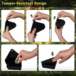 Mouse Station with Keys Black 6 Pack, Key Required Mouse Stations, Mice Stations, Keeps Children and Pets Safe Indoor & Outdoor