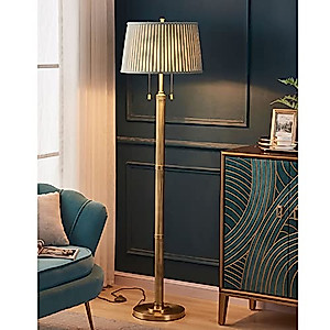 GRFIT Indoor Floor Lamp Pure Copper Floor Lamp, All Copper American Bedside Lamp, Bedroom Living Room European Style Retro Villa European Style High-end Decorative Lamps Standing Reading Lamps