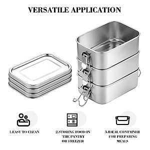 BEFOY Small Stainless Steel Food Storage Containers Set | Reusable Metal Lunch Snack Boxes Food Prep Container with Lids Freezer & Dishwasher Safe | 550 ml | BPA-Free Plastic-Free