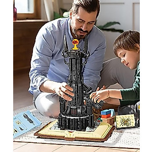 Snlywan Lord of Castle Architecture Building Blocks with LED Light for Adults and Kids,The King of Magic Rings Dark Tower,STEM Toy Gifts for Adults and Kids(969PCS)