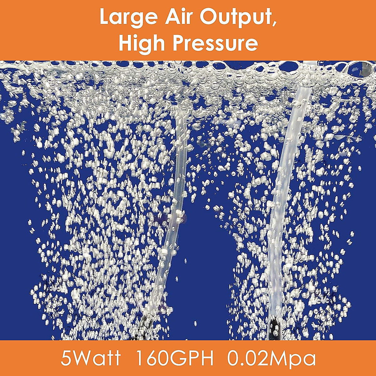 AquaMiracle Aquarium Air Pump 160GPH 0.02MPa 5W Quiet Fish Tank Air Pump Aquarium Bubbler Hydroponics Air Pump Oxygen Pump Pond Aerator for up to 300 Gallon Water