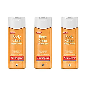 Neutrogena Body Clear Acne Body Wash with Glycerin & 2% Salicylic Acid Acne Medication, Oil-Free Acne Wash for Breakouts on Back, Chest & Shoulders, Non-Comedogenic, 8.5 fl. oz, Pack of 3