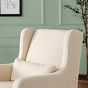 Carter's by DaVinci Adrian Swivel Glider with Storage Ottoman in Ivory Boucle, Greenguard Gold & CertiPUR-US Certified