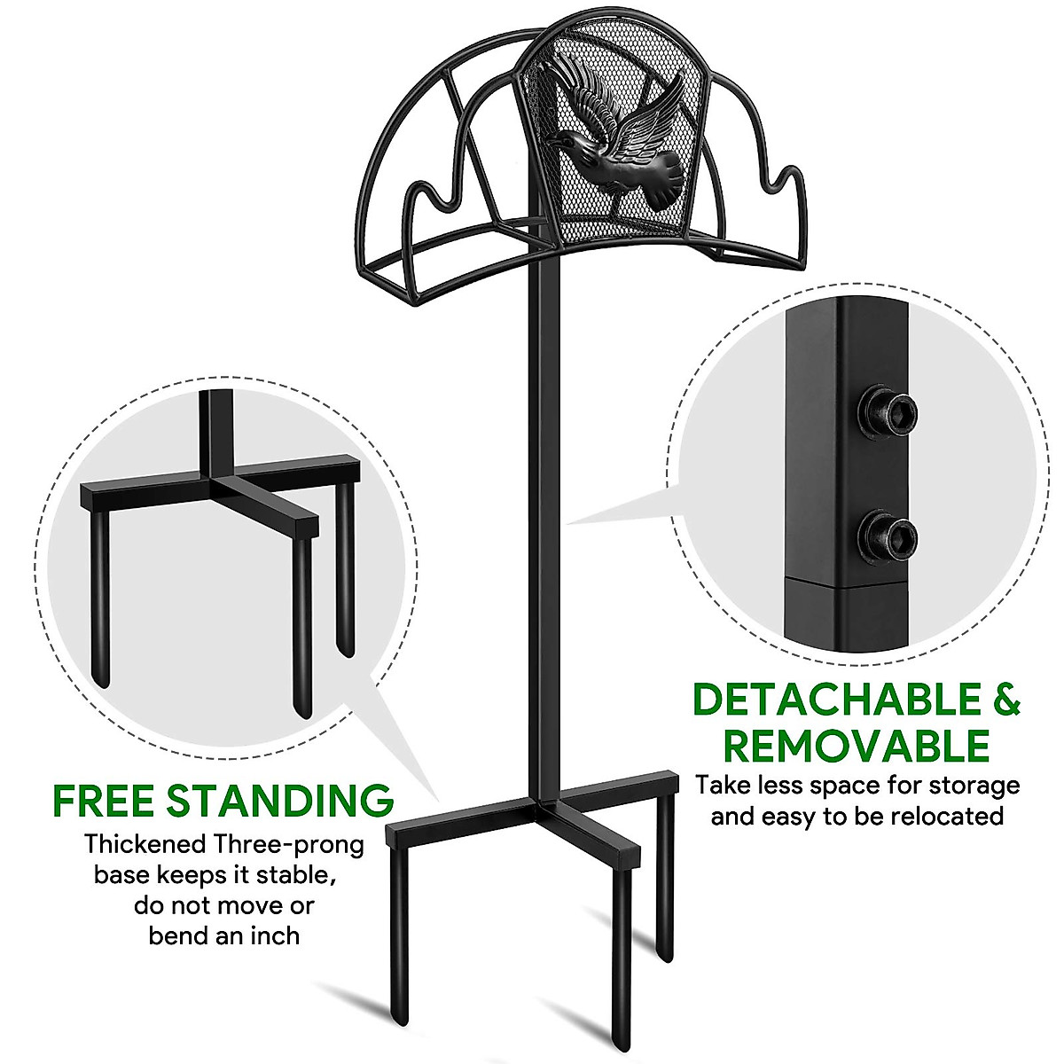 AMAGABELI GARDEN & HOME Hose Holder for Outside Thick Metal Garden Hose Stand Freestanding Heavy Duty,Detachable Water Hose Reels Hanger Decorative Sturdy Hose Rack Stake Storage for Lawn Outdoor Yard