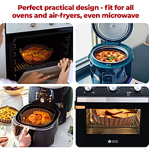 Dr.KYS Silicone Air Fryers Liners, Set Of 2, 8 Inch UPGRADED Eco-Friendly & Reusable Air Fryer Liners, Durable Heat Resistant, Easily Cleaning Silicone Air Fryer Basket