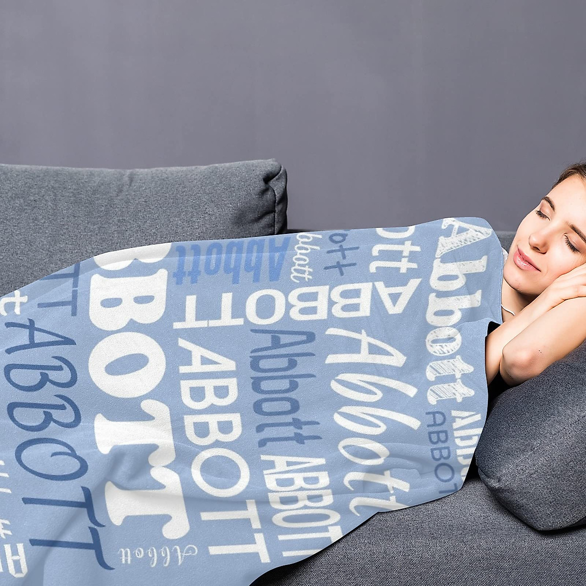 MMAOLP Custom Baby Blanket with Name for Girls Boys, Personalized Monogram Blankets with Initial for Kids Toddler, Customized Monogram Throw Blanket for Newborn, New Mom, Baby Shower Birthday