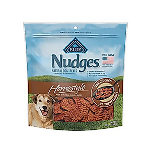 Blue Buffalo Nudges Homestyle Natural Dog Treats, Chicken and Bacon, 16oz Bag